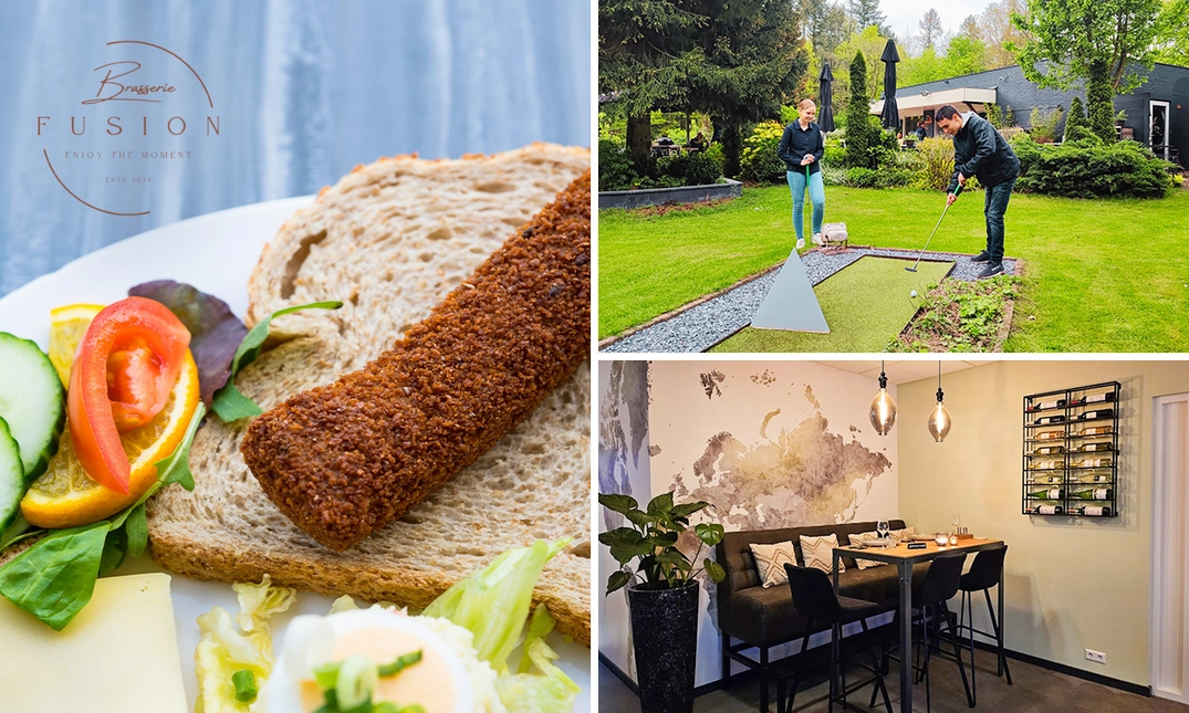 Brasserie Fusion, 2-gangen keuzelunch + minigolf bij Brasserie Fusion ...